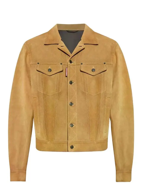 Dsquared2 Leather Button-fastening Jacket - Brown