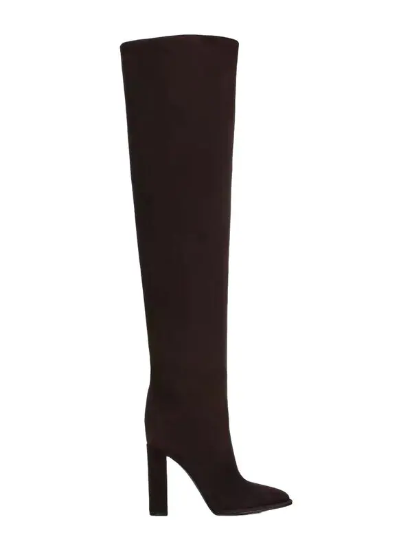 LE SILLA 110mm Elsa Block-heel Suede Boots - Brown