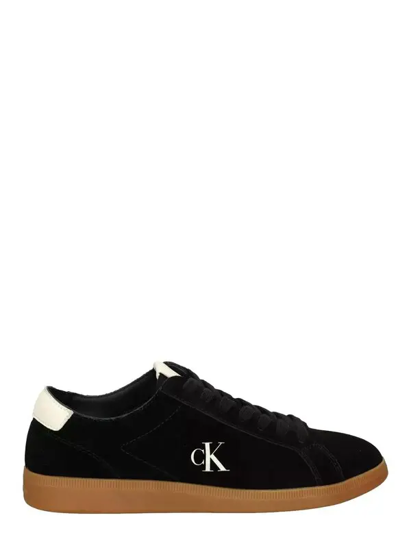 Calvin Klein Logo-detail Suede Sneakers - Black