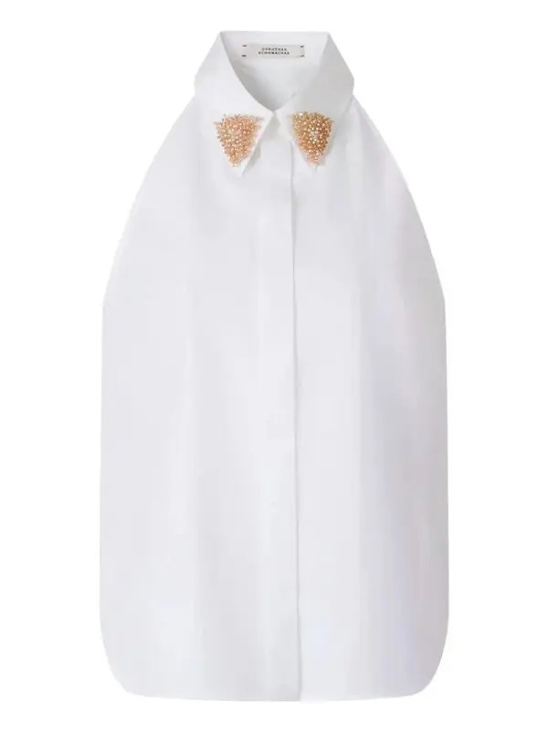 Dorothee Schumacher Bead-embellished Halter Blouse - White