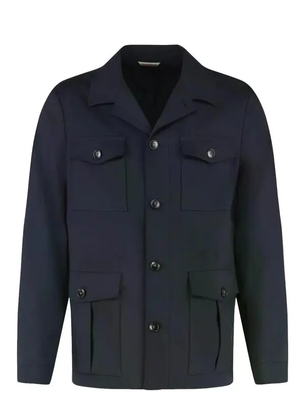 Canali Buttoned Flap-pocket Jacket - Blue
