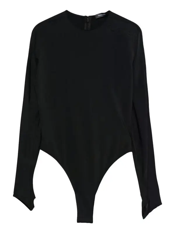 MUGLER Long-sleeve Bodysuit - Black