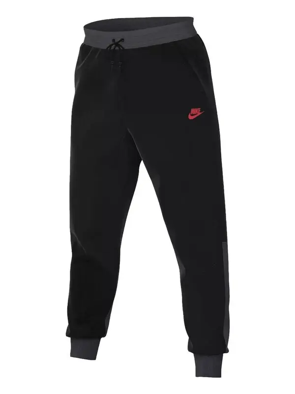 Nike Tech Fleece /dark Smoke Grey/light Crimson Track Trousers - Black