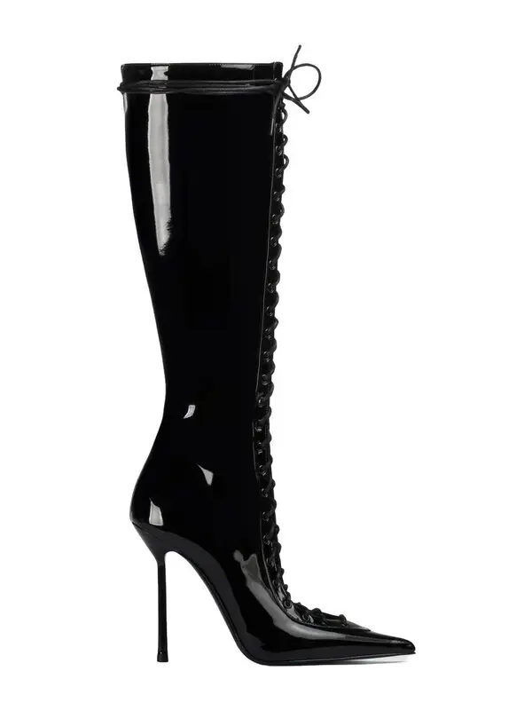 LE SILLA 100mm Colette Lace-up Boots - Black