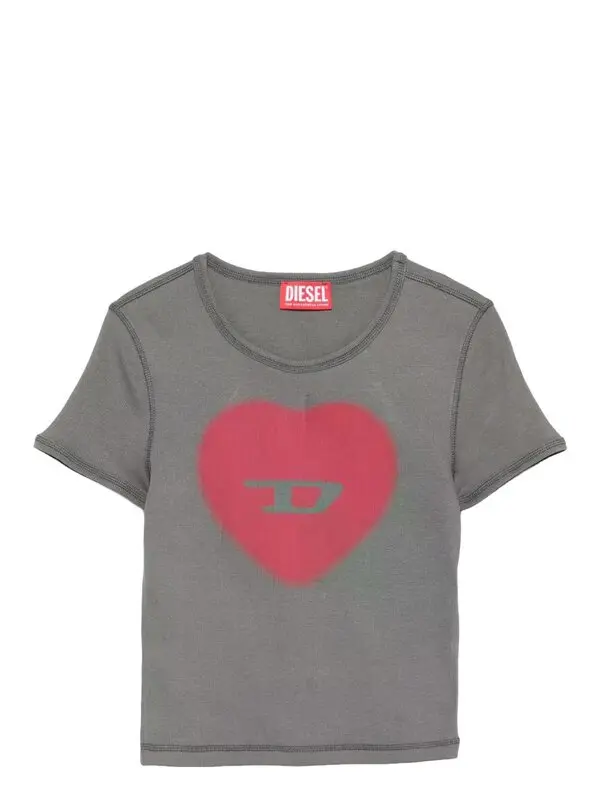 DIESEL® Heart-print T-shirt - Grey