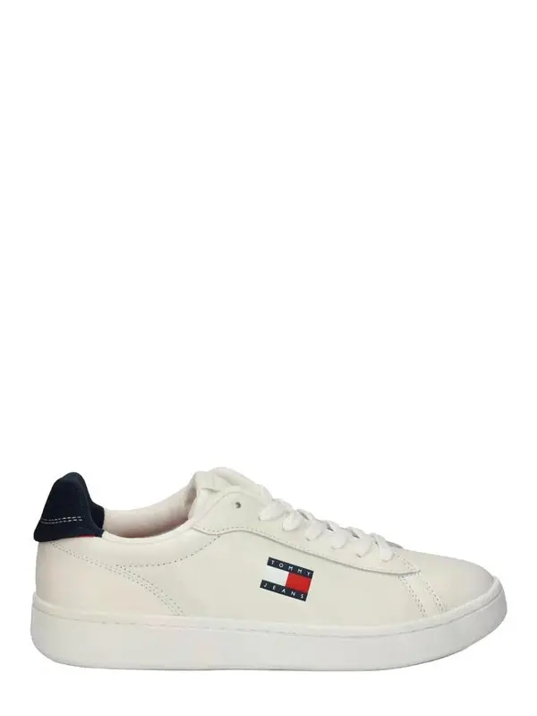 Tommy Hilfiger Logo-plaque Leather Sneakers - White