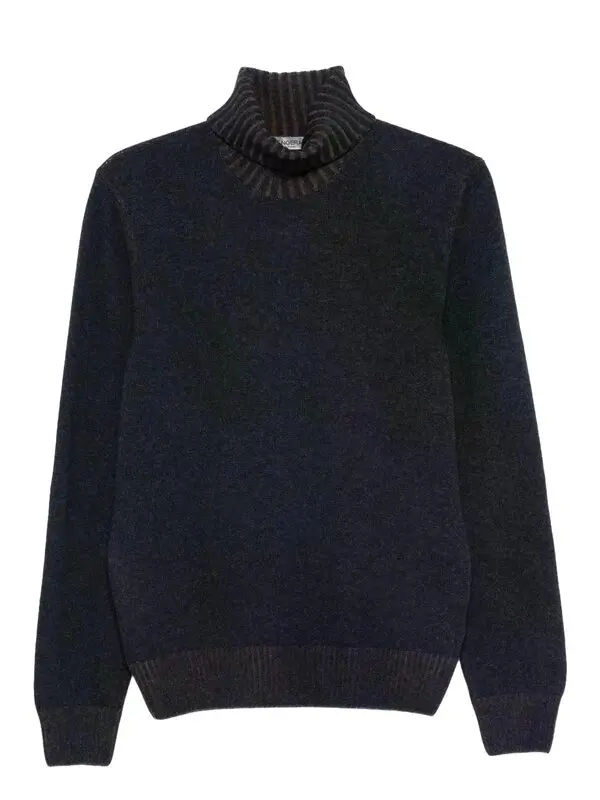 VENGERA Turtleneck Wool-cashmere Blend Sweater - Blue