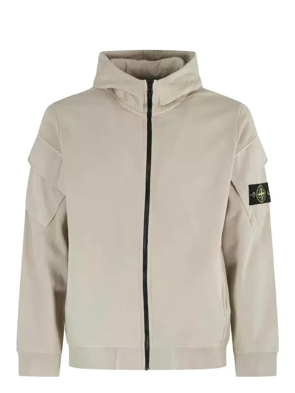Stone Island Logo-patch Hooded Jacket - Neutrals