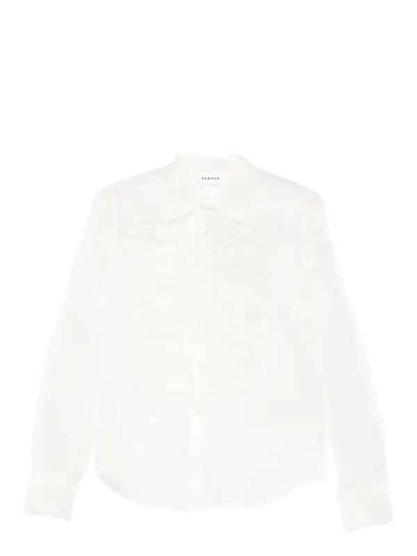 P.a.r.o.s.h Ruffled Silk Shirt - White