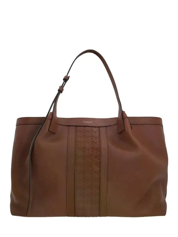 SERAPIAN Diamond-pattern Tote Bag - Brown