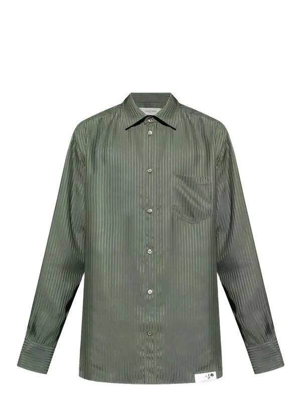 GOLDEN GOOSE Pinstripe Buttoned-cuff Shirt - Green