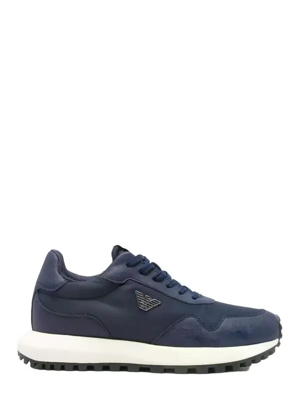 Emporio Armani Logo-plaque Sneakers - Blue