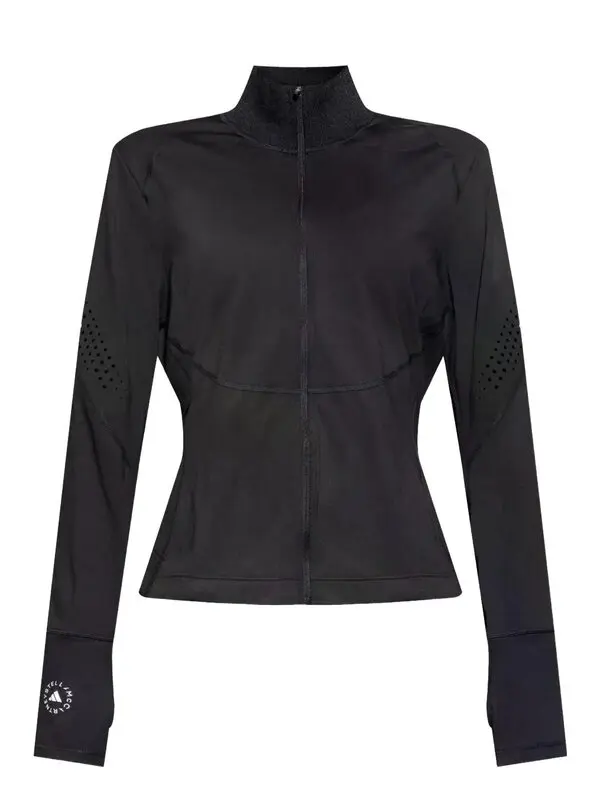 Adidas By Stella McCartney Laser-cut Zip-up Jacket - Black