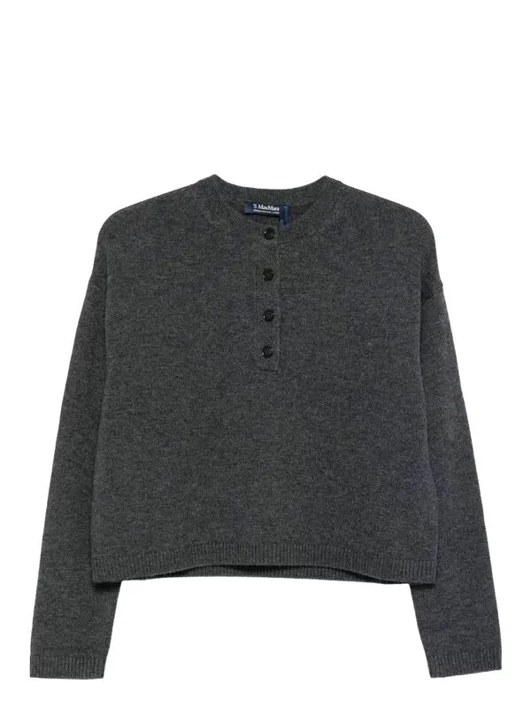 Max Mara Button-placket Sweater - Grey