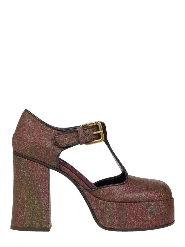 Etro 105mm Paisley-print Platform Pumps - Brown