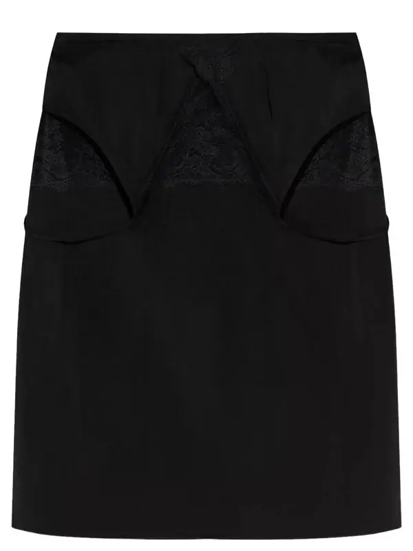 Vetements Lace Insert Slip Mini Dress - Black