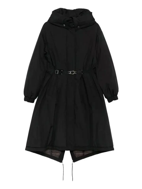 MOORER Belted High-neck Coat - Black