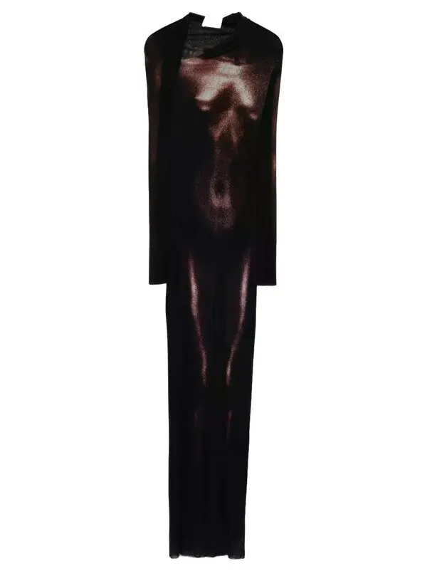 JEAN PAUL GAULTIER Body-print Long Dress - Black