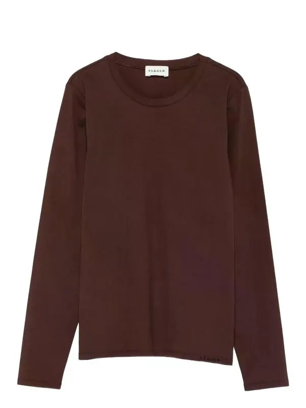 P.a.r.o.s.h Long-sleeve Cotton T-shirt - Brown
