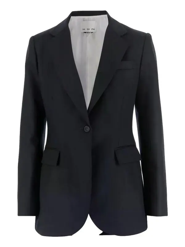 SA SU PHI Single-breasted Wool Blazer - Blue