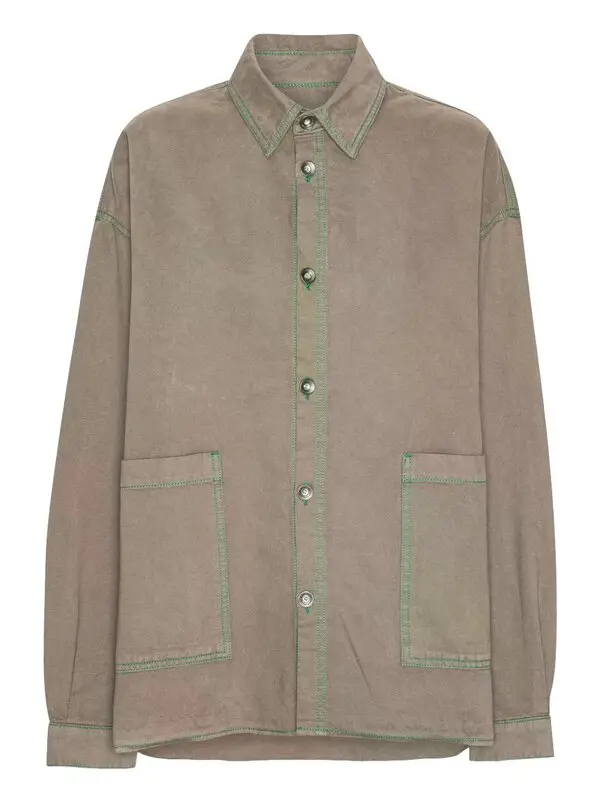 Henrik Vibskov Double-pocket Contrast-stitching Shirt - Neutrals