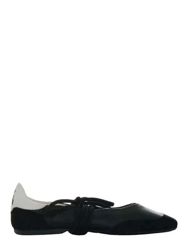 Patrizia Pepe Lace-up Leather Ballerinas - Black