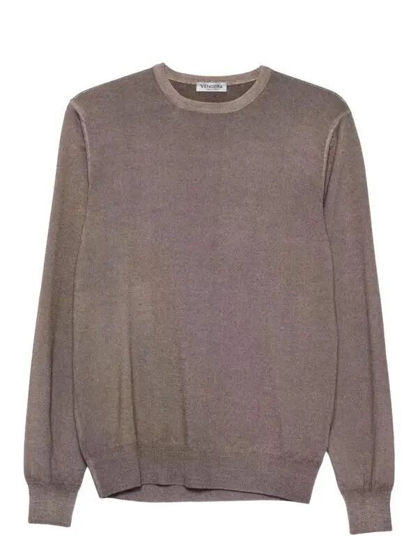 VENGERA Round-neck Wool Sweater - Brown