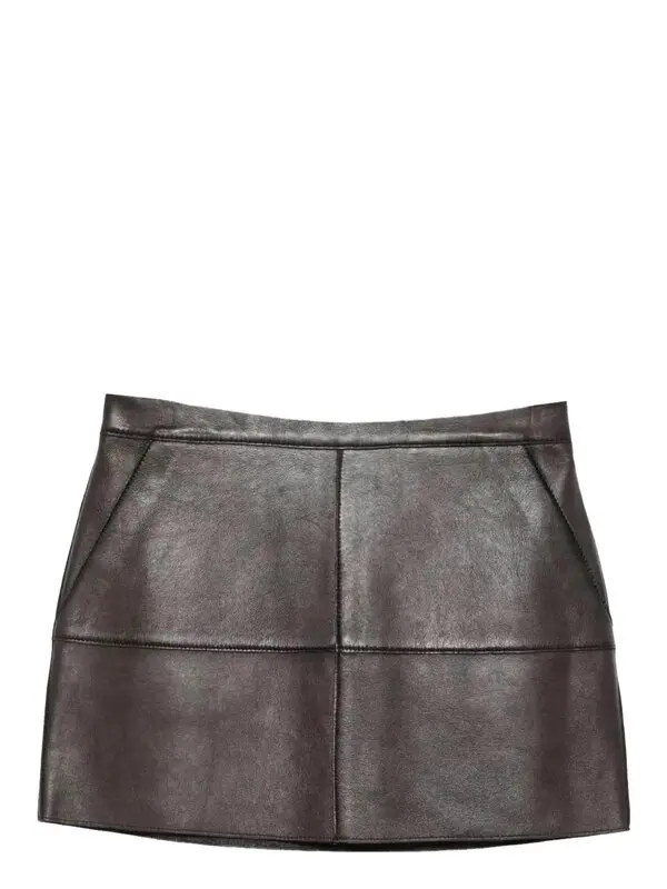 P.a.r.o.s.h Leather Mini Skirt - Brown