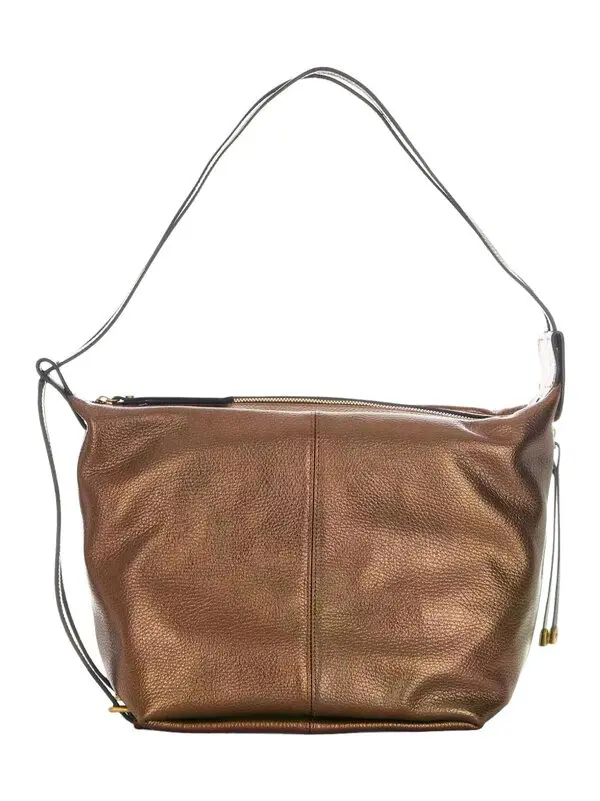 GIANNI CHIARINI Leather Zipped Shoulder Bag - Brown