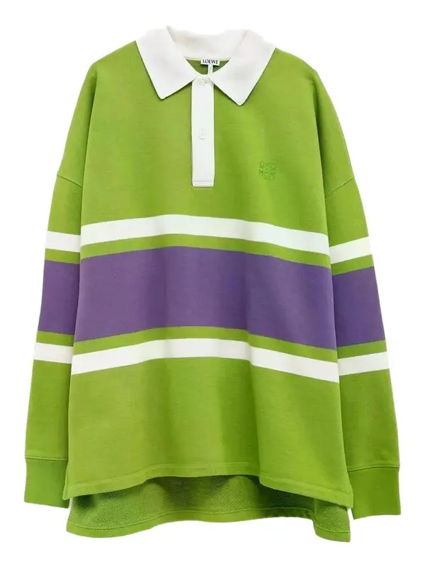 Loewe Stripe-panel Rugby Shirt - Green