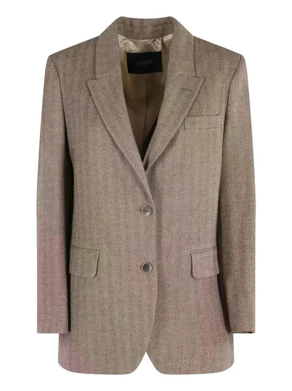 Seventy Herringbone Single-breasted Blazer - Neutrals