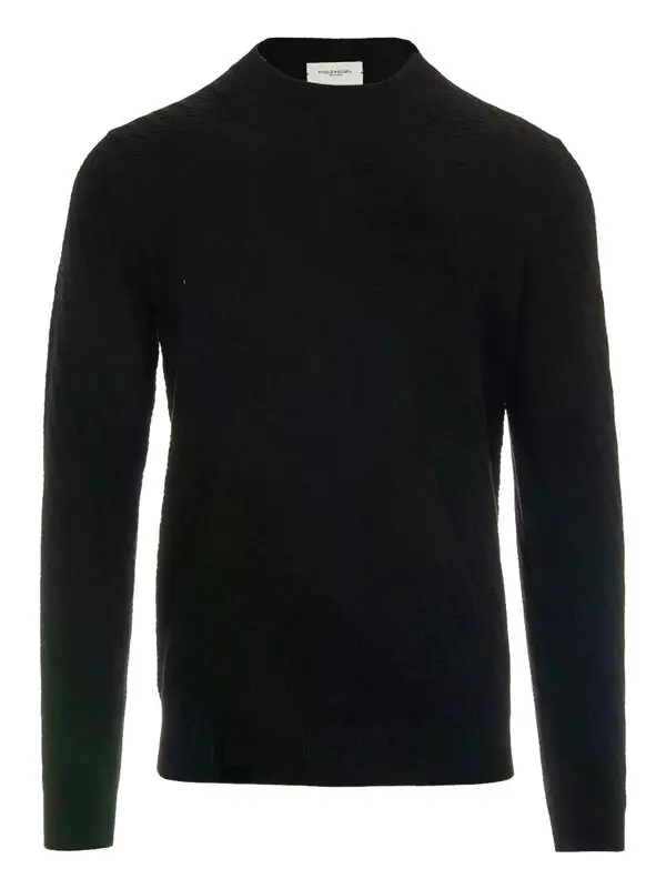 PAOLO PECORA Textured Wool Crewneck Sweater - Black