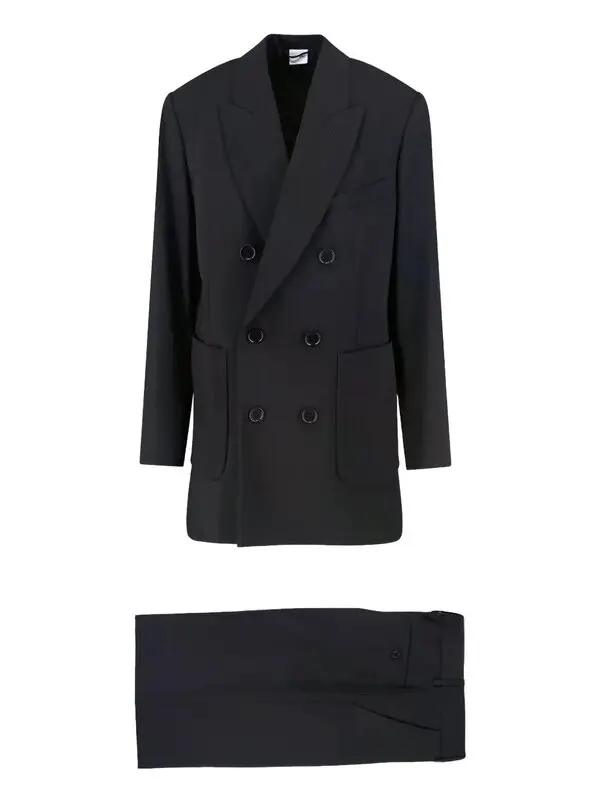 Aspesi Double-breasted Suit - Black