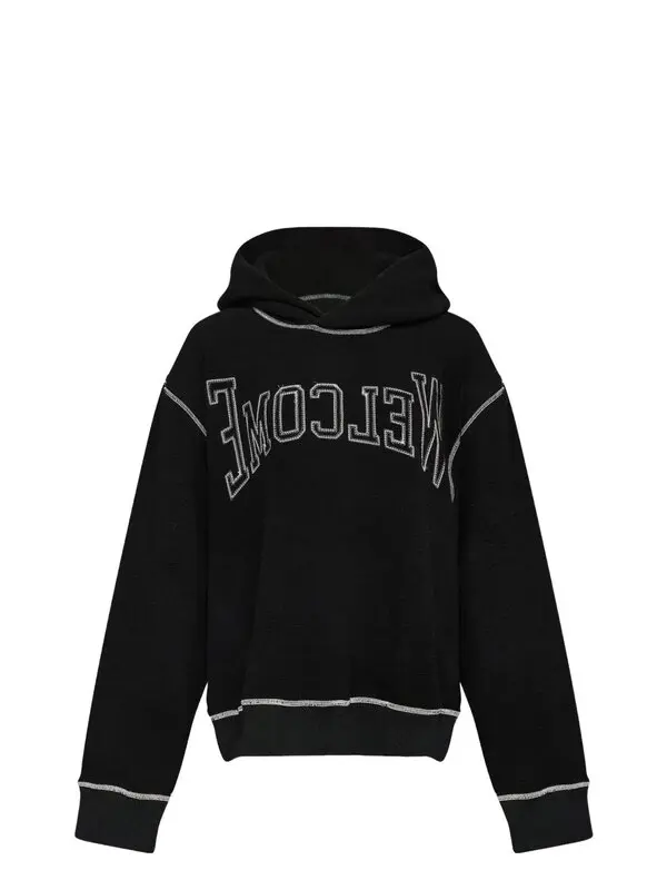 MAISON MARGIELA Logo-embroidered Hoodie - Black