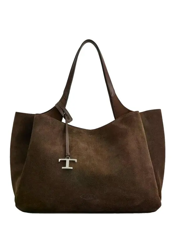 TOD'S Medium Suede Tote - Brown