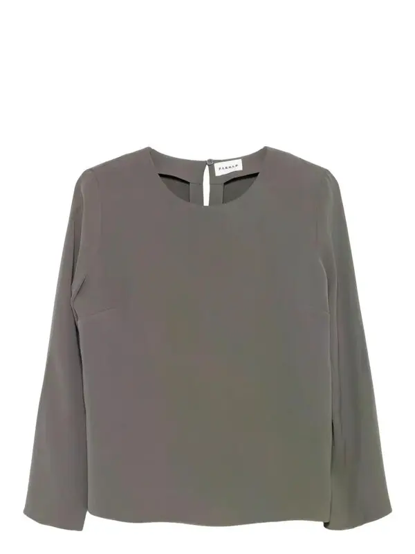 P.a.r.o.s.h Keyhole-back Long-sleeve Top - Grey
