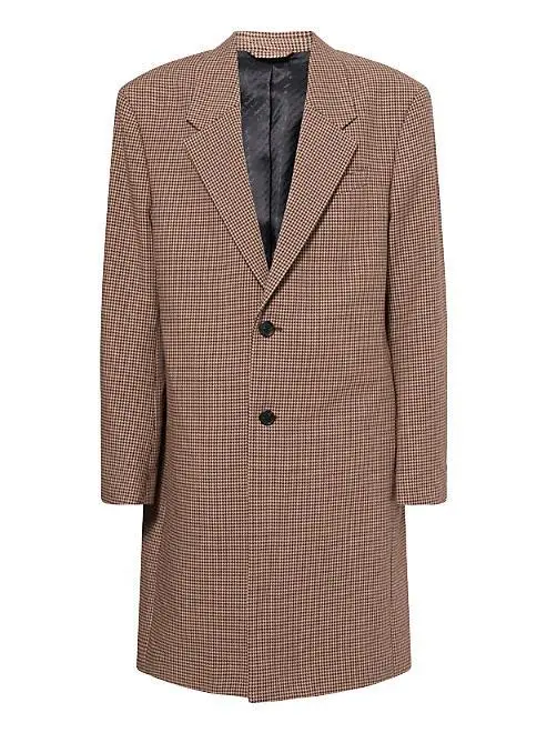 Acne Studios Houndstooth Notched-lapel Wool Coat - Multi Brown