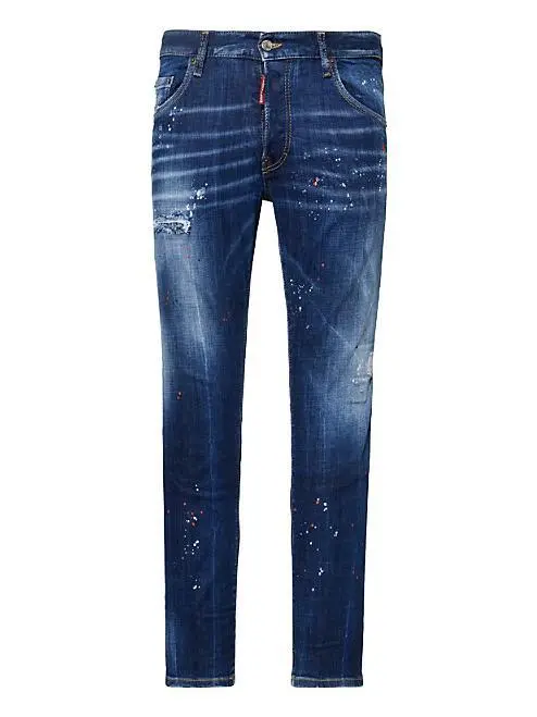 Dsquared2 Paint Skater Slim-fit Denim Jeans - Navy Blue
