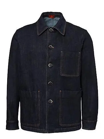 Barena Venezia Patch-pocket Long-sleeve Denim Overshirt - Navy
