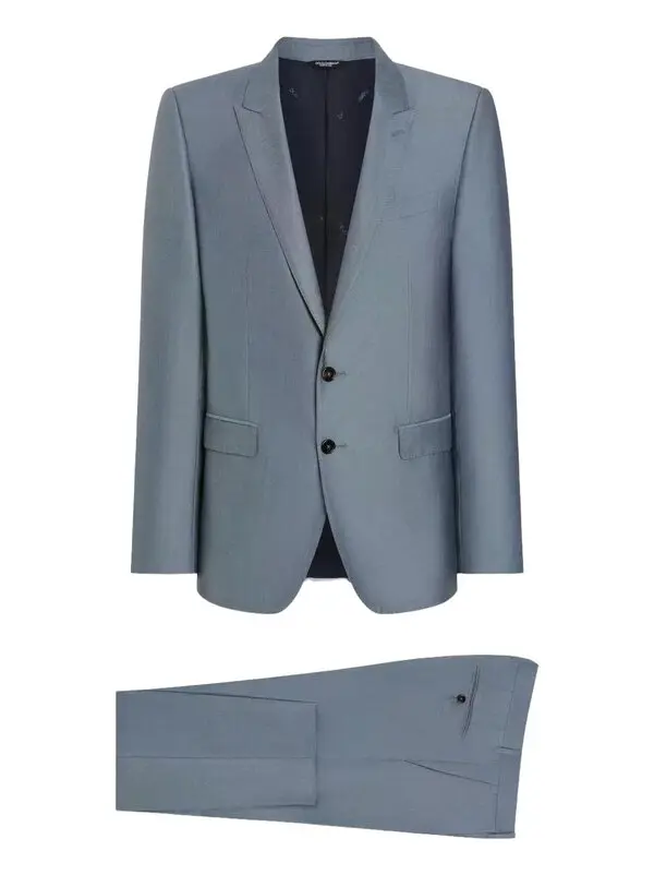 Dolce & Gabbana Single-breasted Wool And Silk Suit - Blue