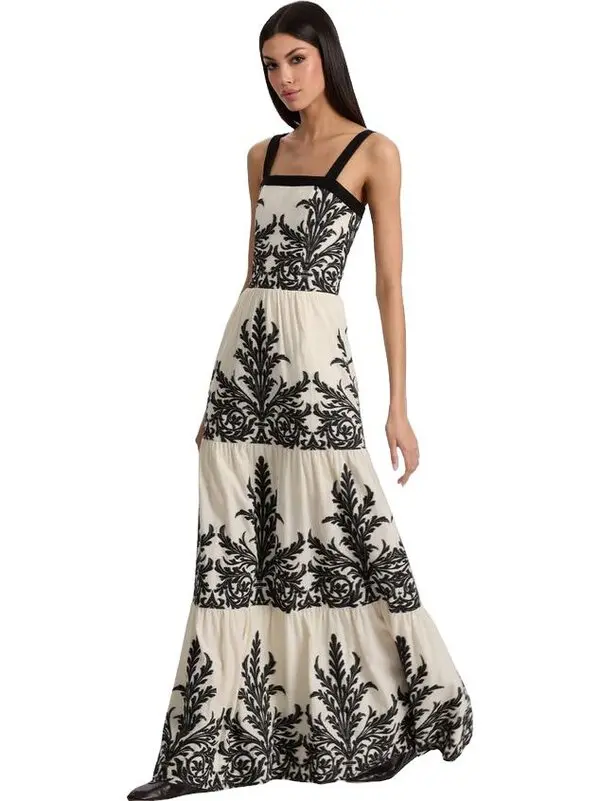 Alice + Olivia Saige Tiered Maxi Dress - Black
