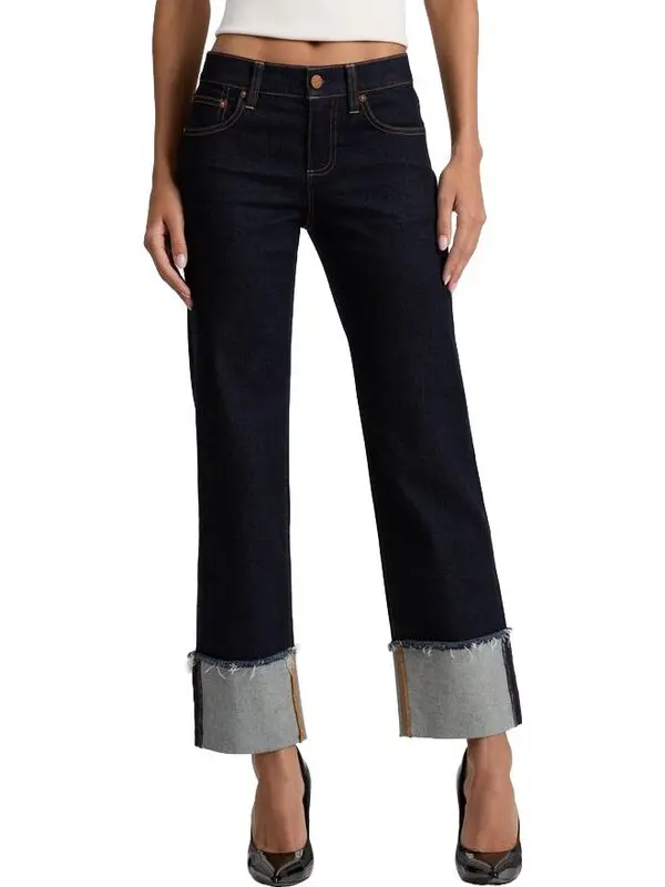 Alice + Olivia Abilene Cuffed Jean - Denim / Navy