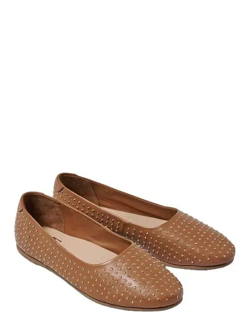 Beek Swiftlet Stud Ballet Slippers - Gold