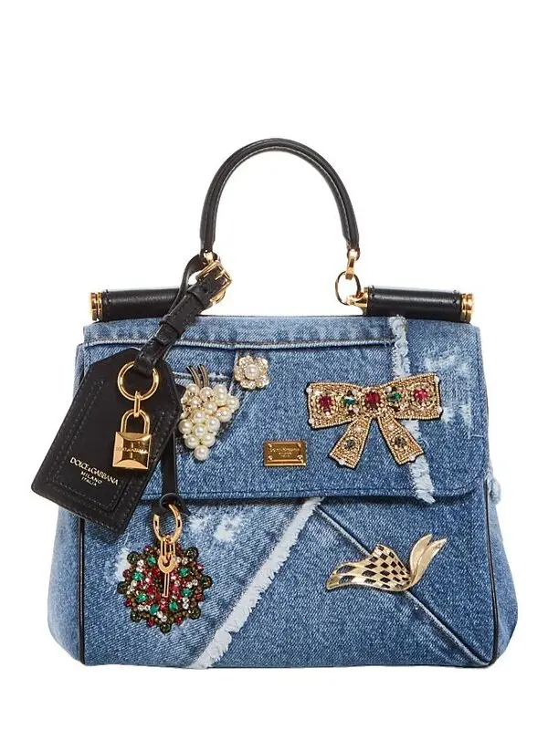 Dolce & Gabbana Top Handle Bag - Blue/black