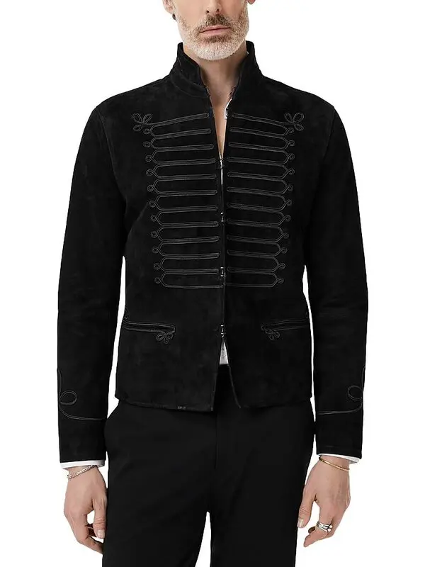 John Varvatos Slim-fit Band Jacket With Trim - Black