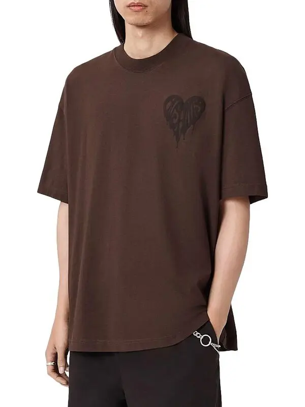 ALLSAINTS Oversized Trip Logo Graphic Tee - Bitter Brown