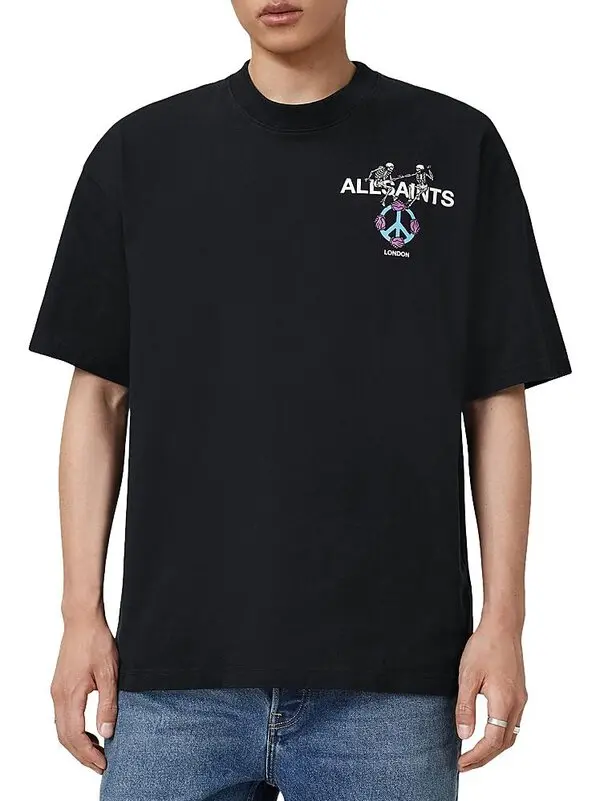 ALLSAINTS Oversized Reincarnate Logo Graphic Tee - Washed Black