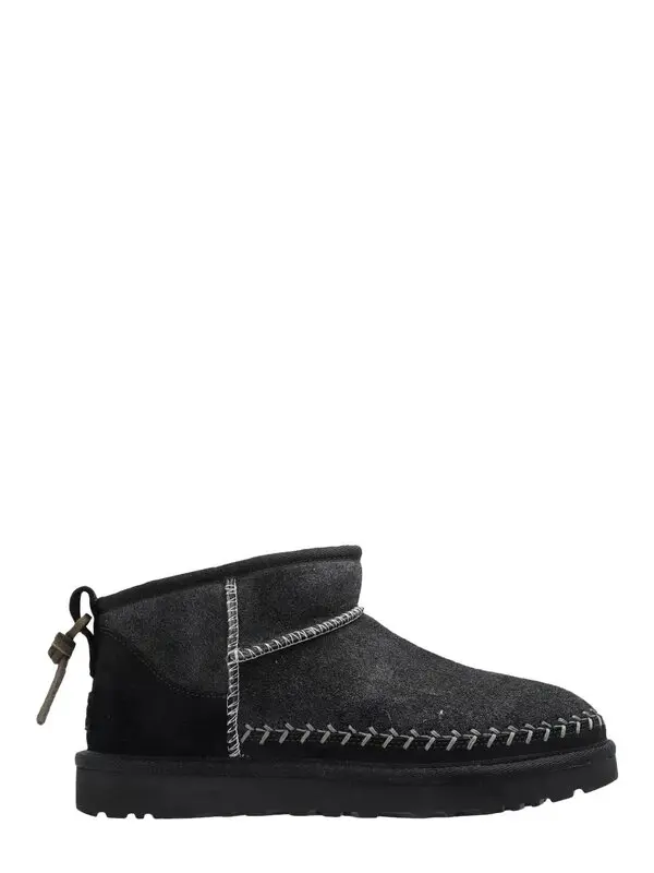 UGG Braided-detail Leather Boots - Black