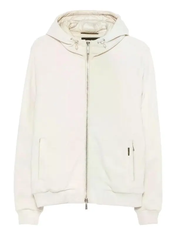 MOORER Zip-up Hooded Jacket - Neutrals