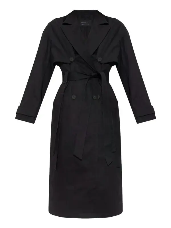 ALLSAINTS Double-breasted Belted Trench Coat - Black